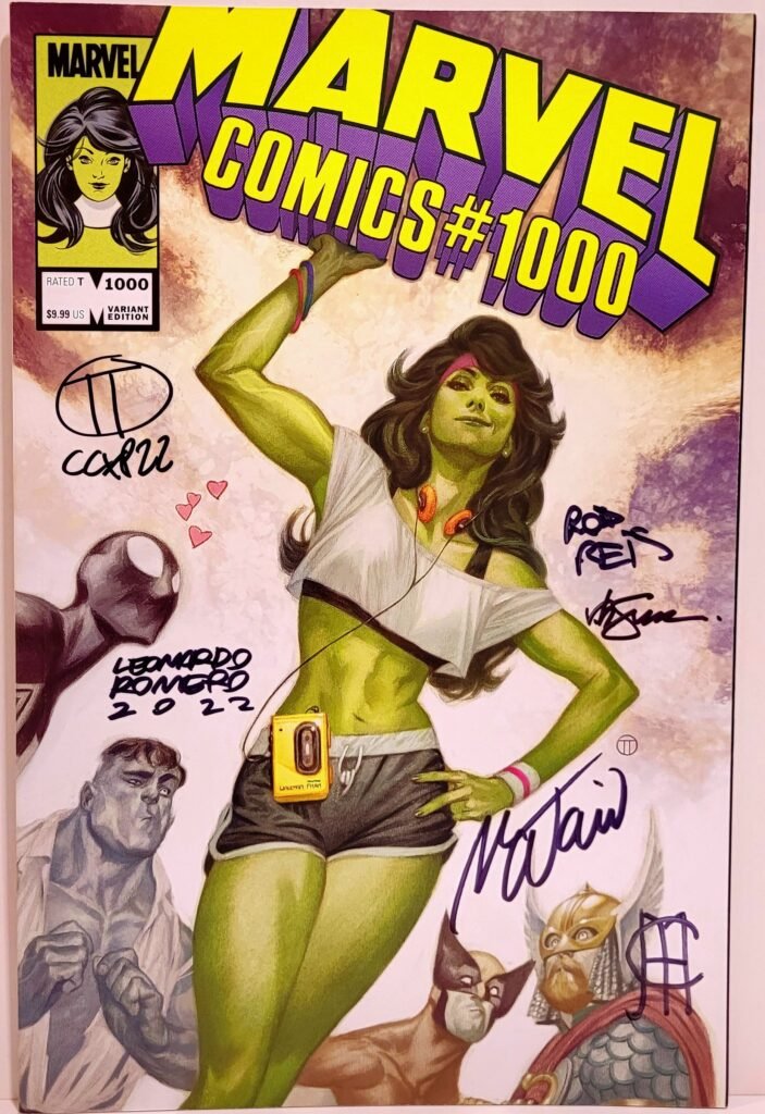Marvel Comics #1000L Signed by Mark Waid, Totino, Jim Cheung, RB Silva ...